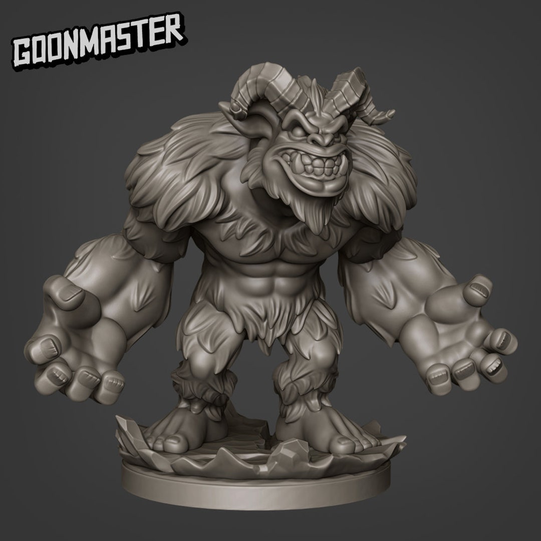 Winter Yeti Miniature | 28mm-32mm | Resin 3D Printed Snow Monster | D&D ...