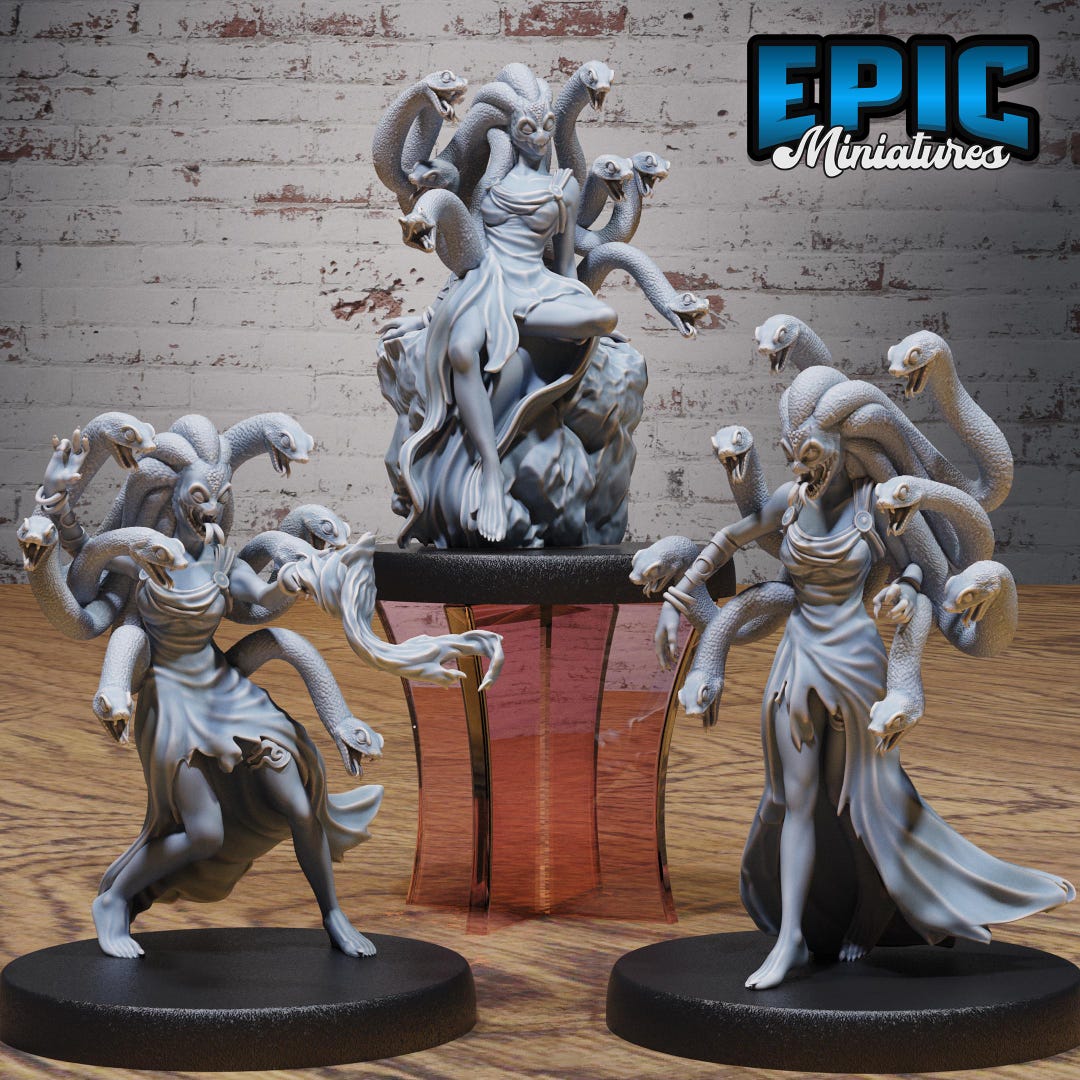 Medusa Miniature | 28mm & 32mm Scale Mythical Creature for Dnd ...