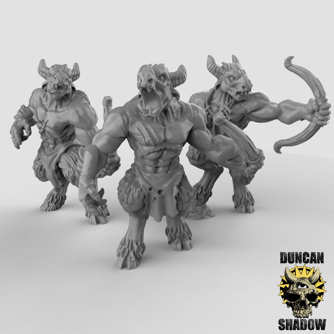 Beastmen Miniature Set | 28mm-32mm | 3D Printed Resin Beastmen ...