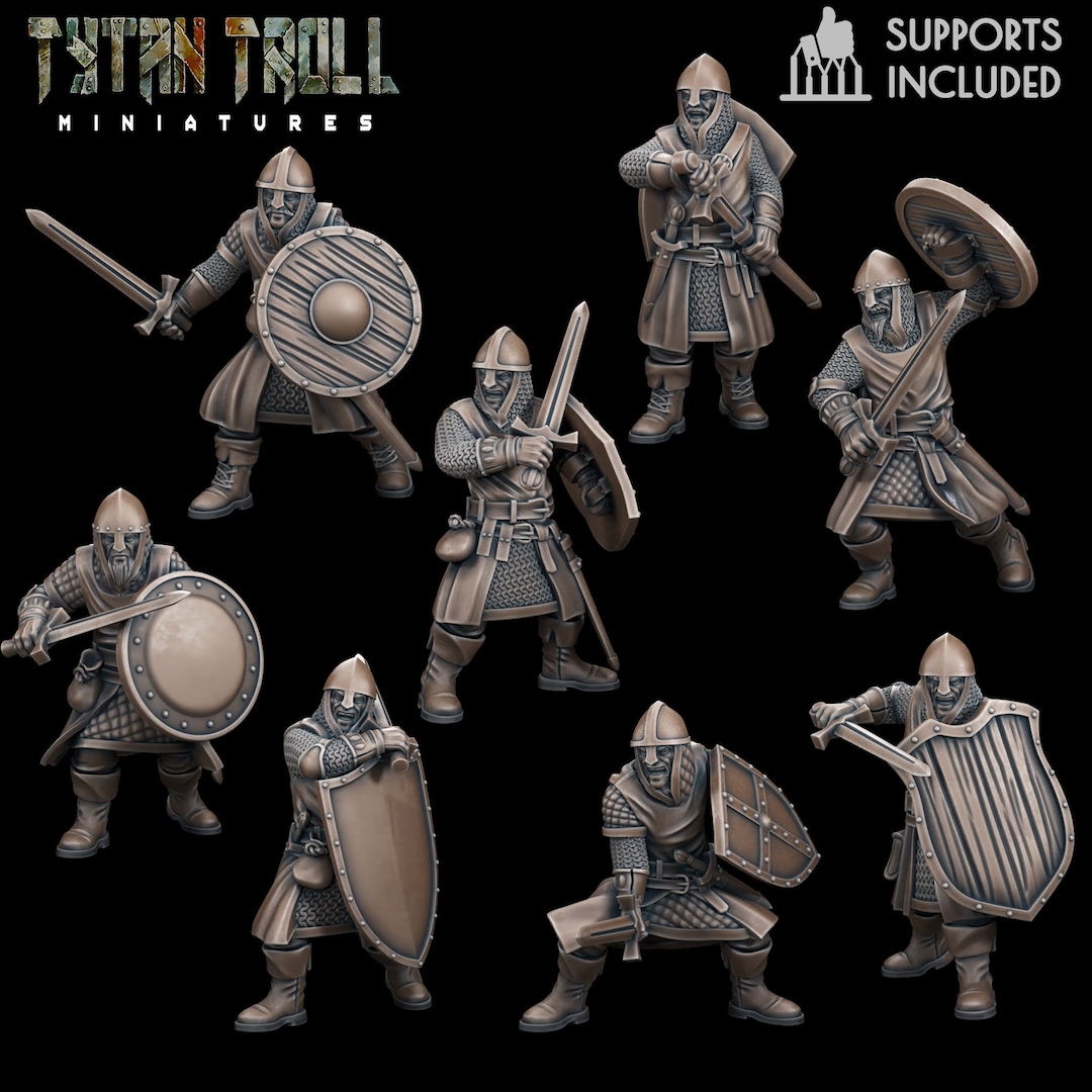 28/32mm Scale, Men at Arms Pack 1 Deal, Medium Miniatures, Tytantroll ...