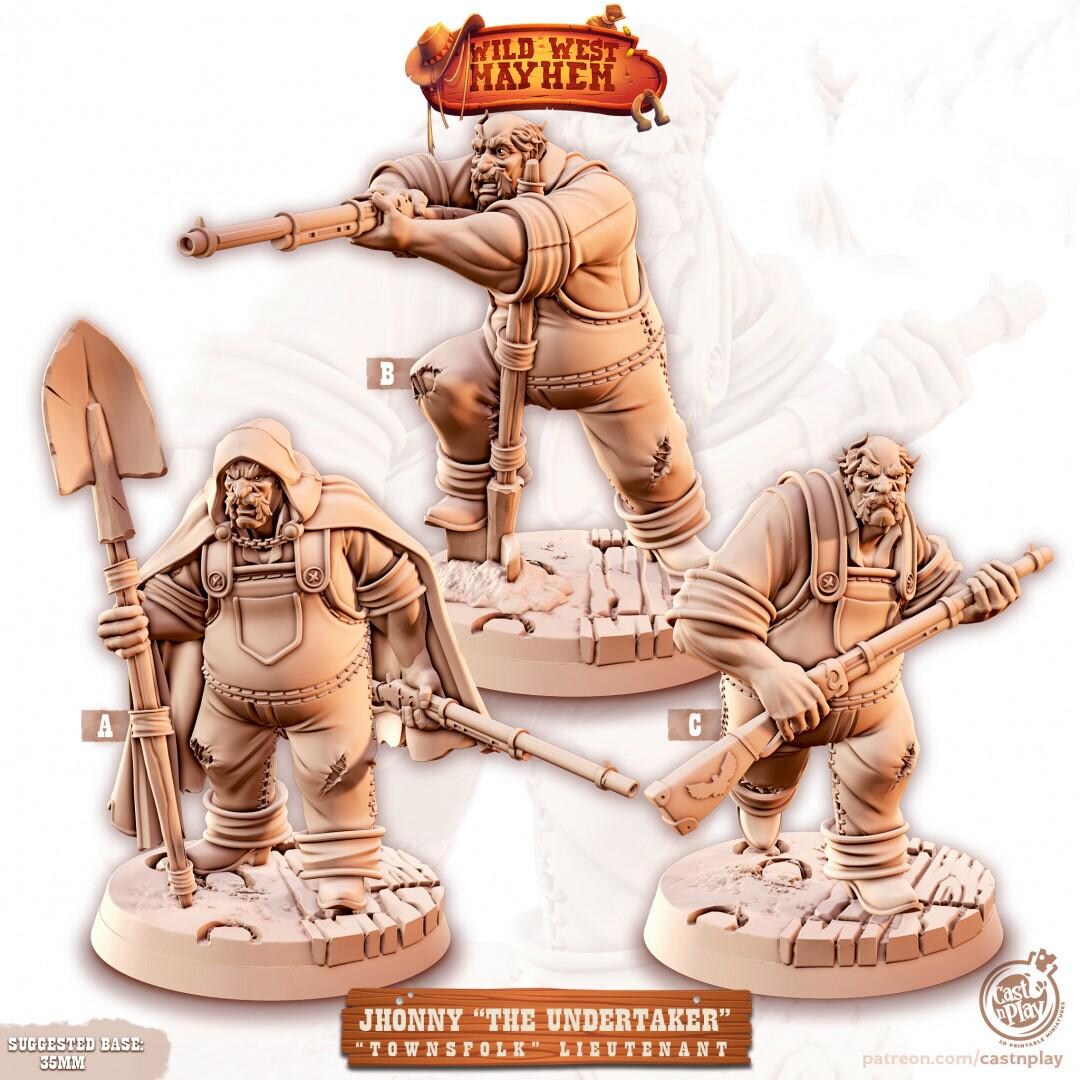 Johnny the Undertaker Miniature | 28mm-32mm | Resin 3D Printed Wild ...