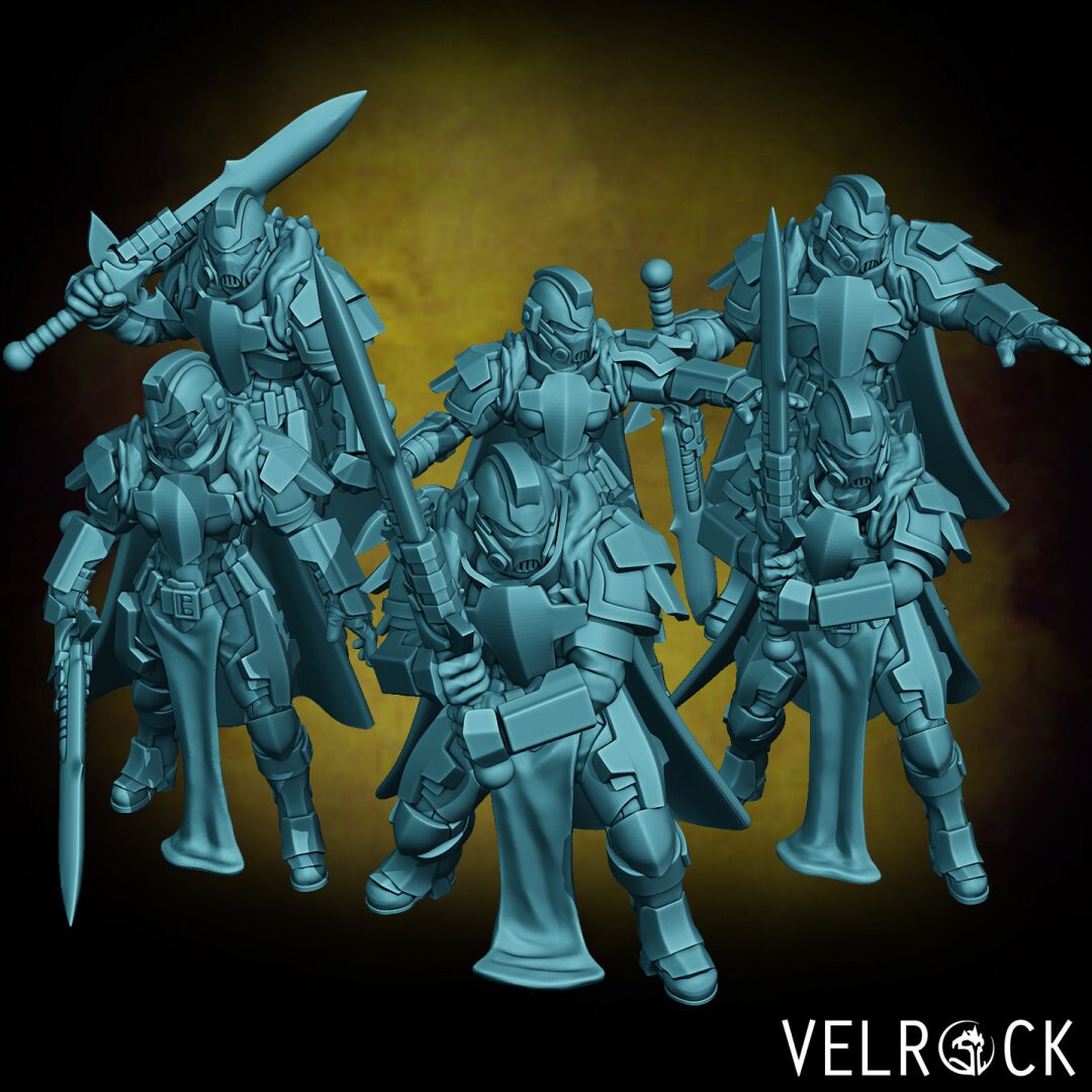 Paladin Squad Set 2 by Velrock Miniature in Both 32mm Scale and 28mm ...