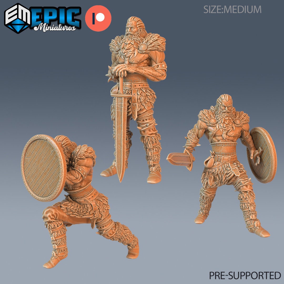 Berserker Viking Set 2 Miniatures by Epic Miniature, Dungeon and Dragon ...