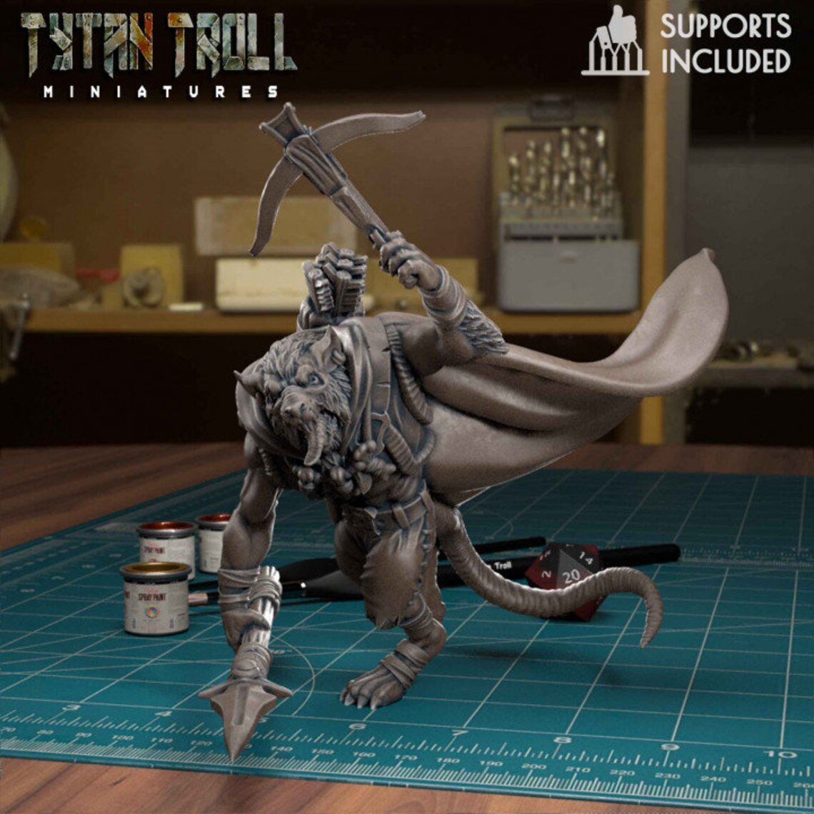 Ratman Pack Miniatures, D&D Tabletop RPG, Tytantroll - Etsy
