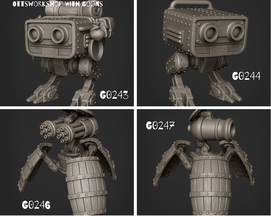 Mechanical Marvels: Cannon and Robots - 32mm Scale Resin Miniature, Dnd ...