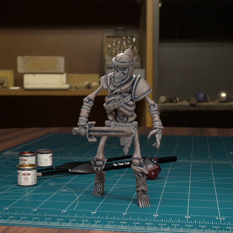Armoured Skeleton Miniature | 32mm | Resin 3D Printed Skeleton Warrior ...