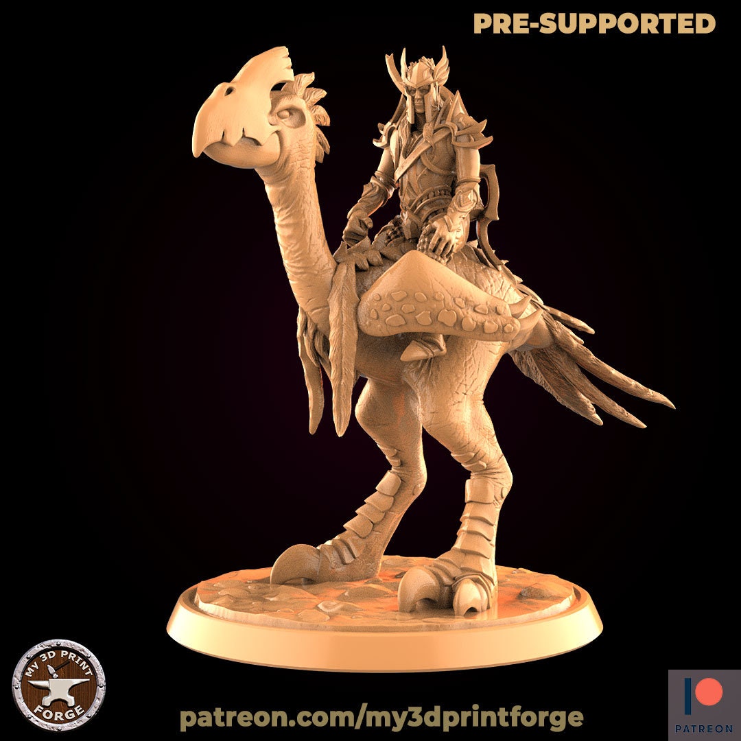 Blood Elf Mage Rider Miniature | 28mm-32mm | Resin 3D Printed Mounted ...