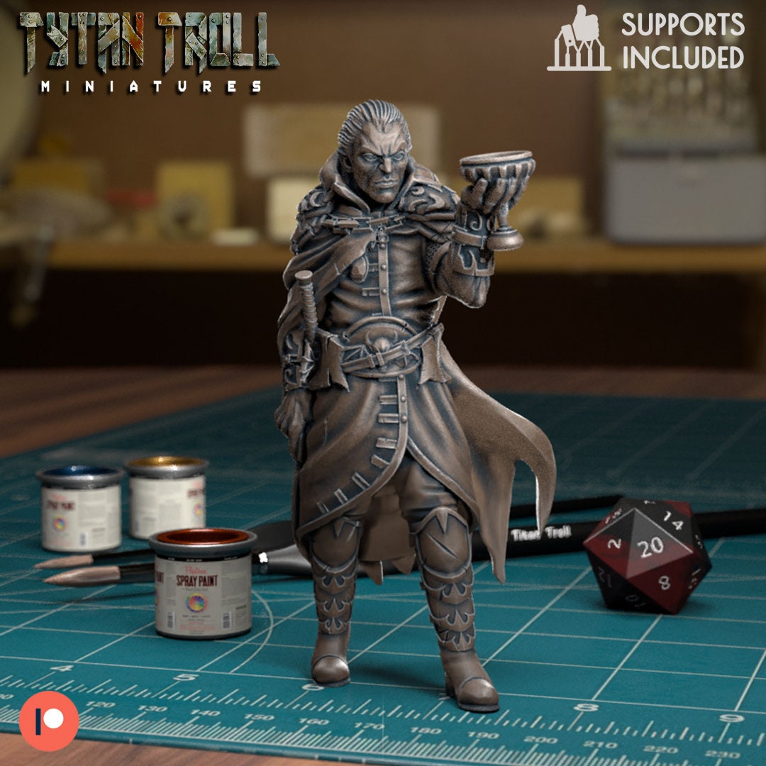 Vampire Lord Miniature | 28mm-32mm | Resin 3D Printed Vampire Lord | D ...