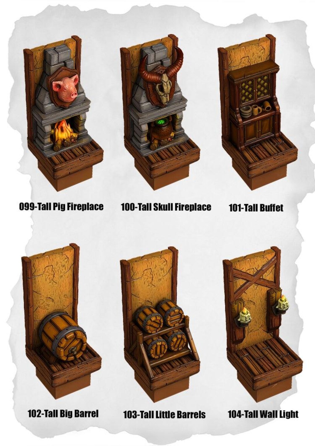 Town Terrain – Fireplaces & Barrels Pack for Dnd Tiles - Etsy