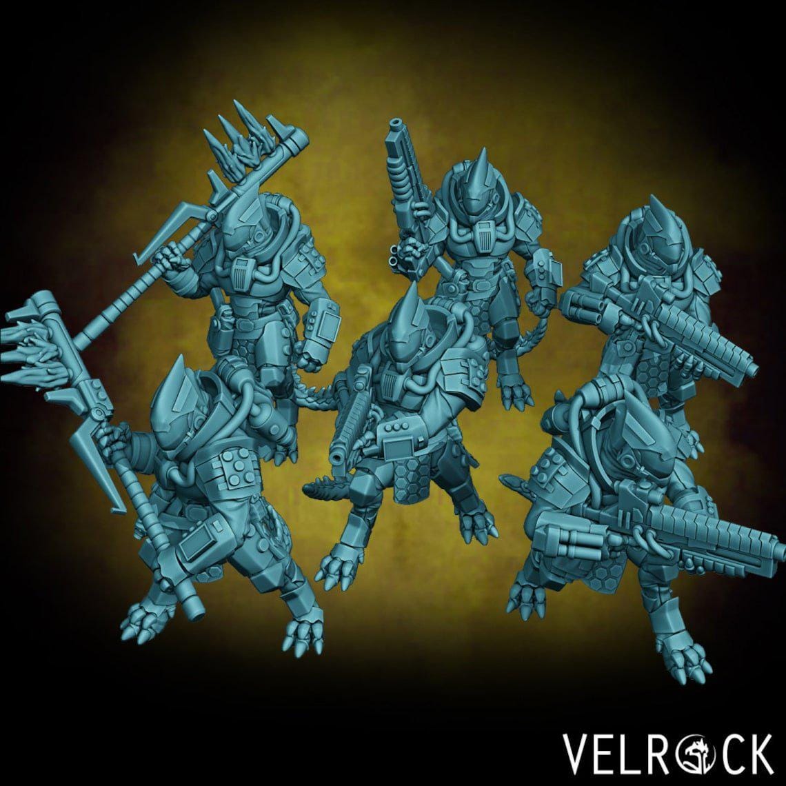 Sci-fi Lizardmen Army Miniature | 28mm-32mm | Resin 3D Printed Alien ...