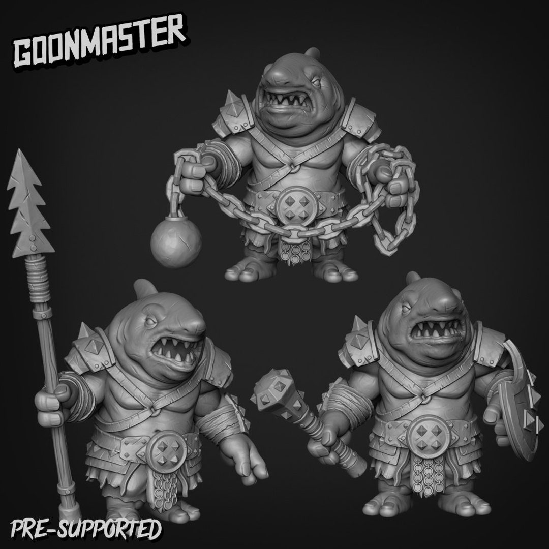 Sharkfolk Bezerkers Set 2, by Goons Dnd, Dungeon and Dragon Mini ...