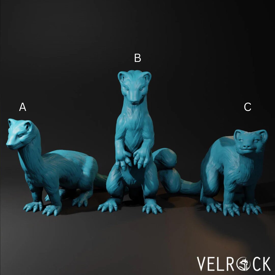 Weasel Miniature | 28mm-32mm | Resin 3D Printed Animal Familiar | D&D ...