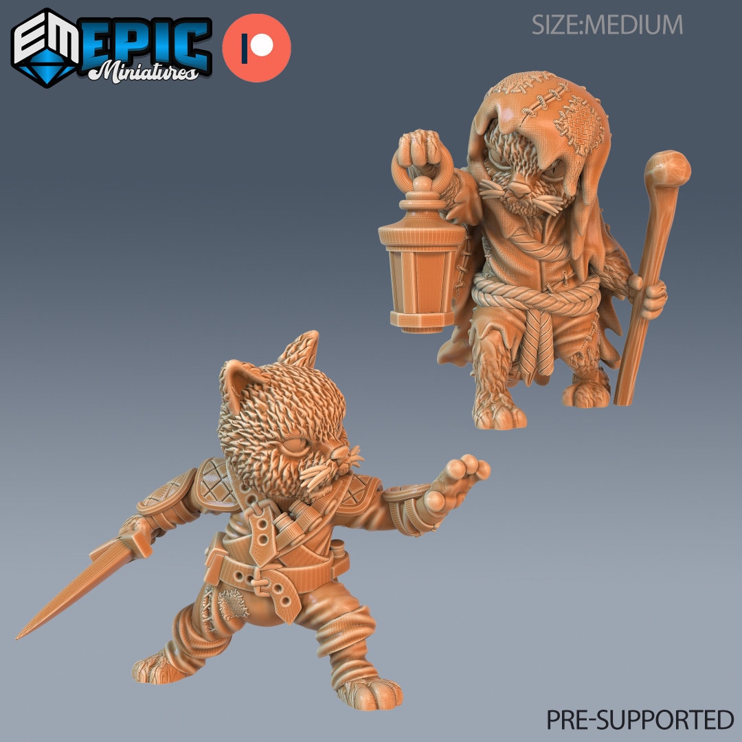 Catfolk Set 2 Miniatures by Epic Miniature Dnd, Dungeon and Dragon Mini ...