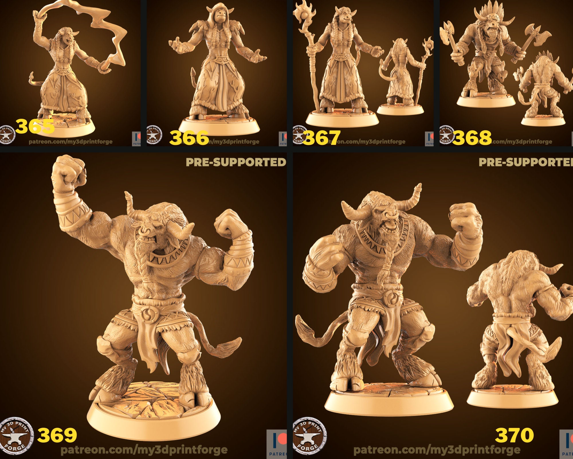 Tauren Minotaur Miniature | 28mm-32mm | Resin 3D Printed Minotaur | D&D ...