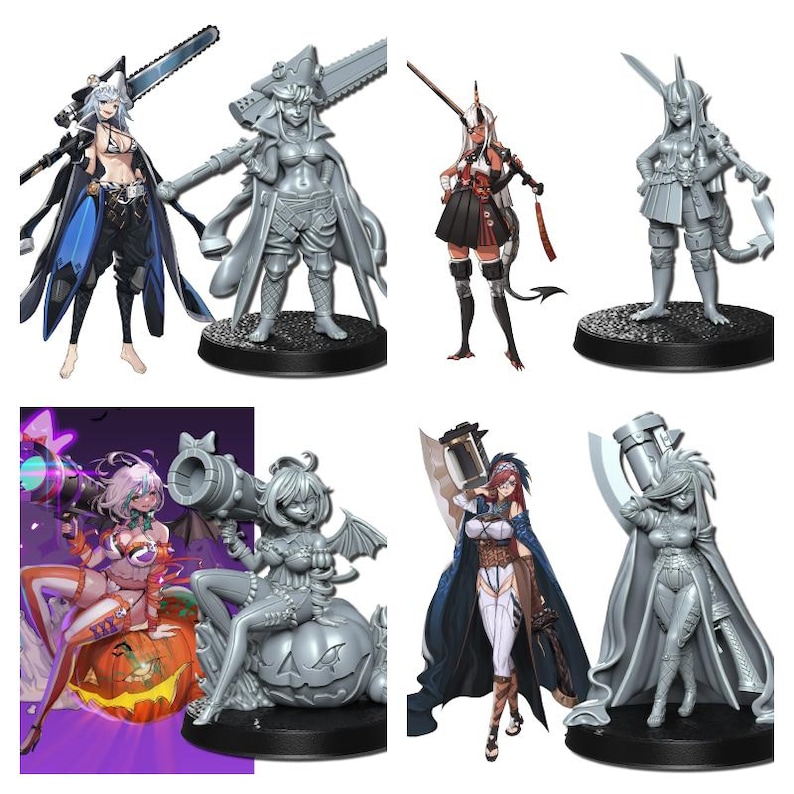 Anime Female Warrior Miniature Set | RN Estudio Neokingdom | 28/32mm ...