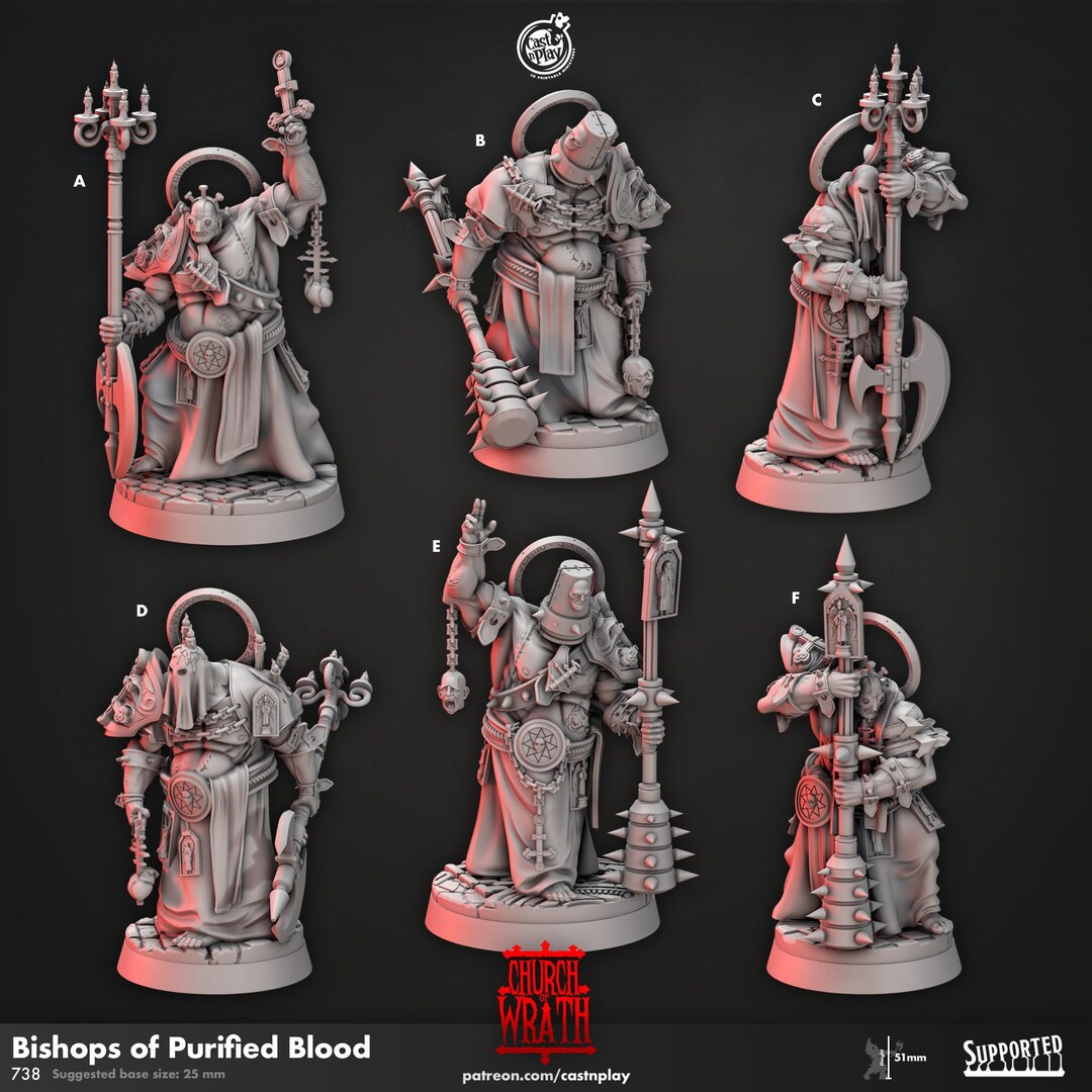 Bishops of Purified Blood Miniature Set | Church of Wrath | 28mm-32mm ...
