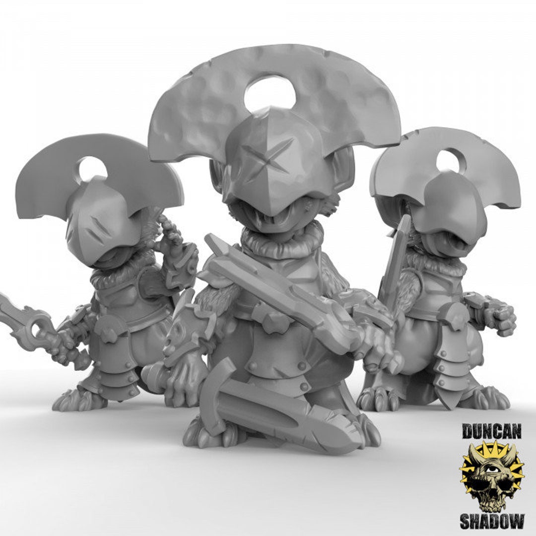 Mouse-folk Cultist Miniature Set | 28mm-32mm | 3D Printed Resin ...