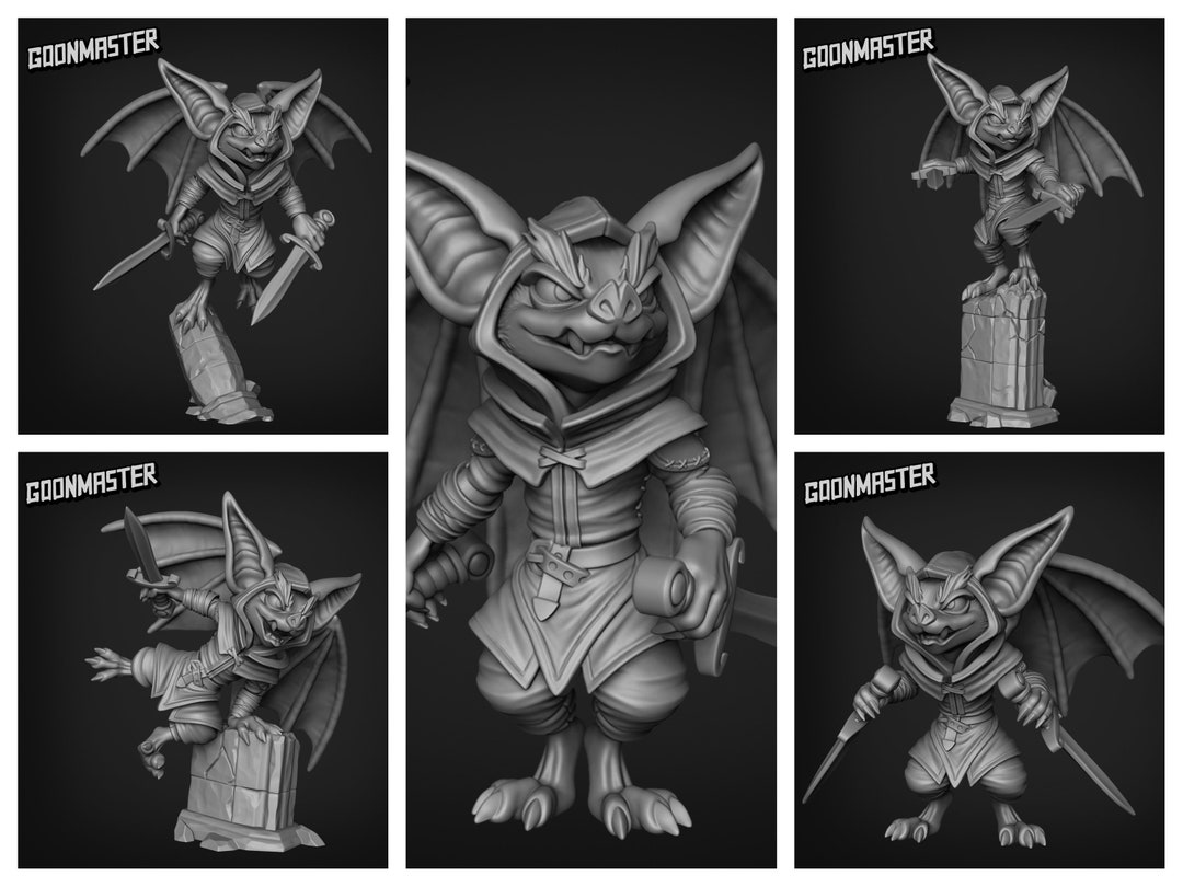 Bat Rogue With Hoods,goon Master Beastiebats , Medium Miniature ...