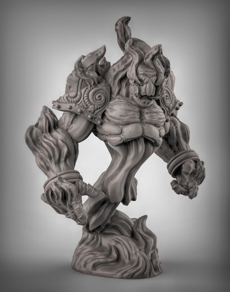 Fire Elemental Miniature | 28mm-32mm | 3D Printed Resin Fire Elemental ...