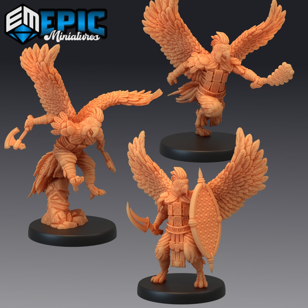 Parrot Folk 2151-2153, Medium Miniature, Epic Miniature, Dungeon and ...
