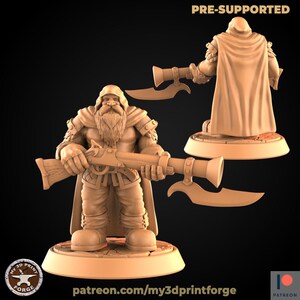 Dwarf Ranger Miniature | 28mm-32mm | Resin 3D Printed Ranger | D&D ...