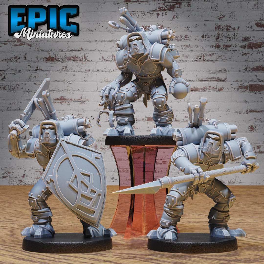Steel Construct Miniature | 28mm & 32mm Scale Mechanical Guardian for ...