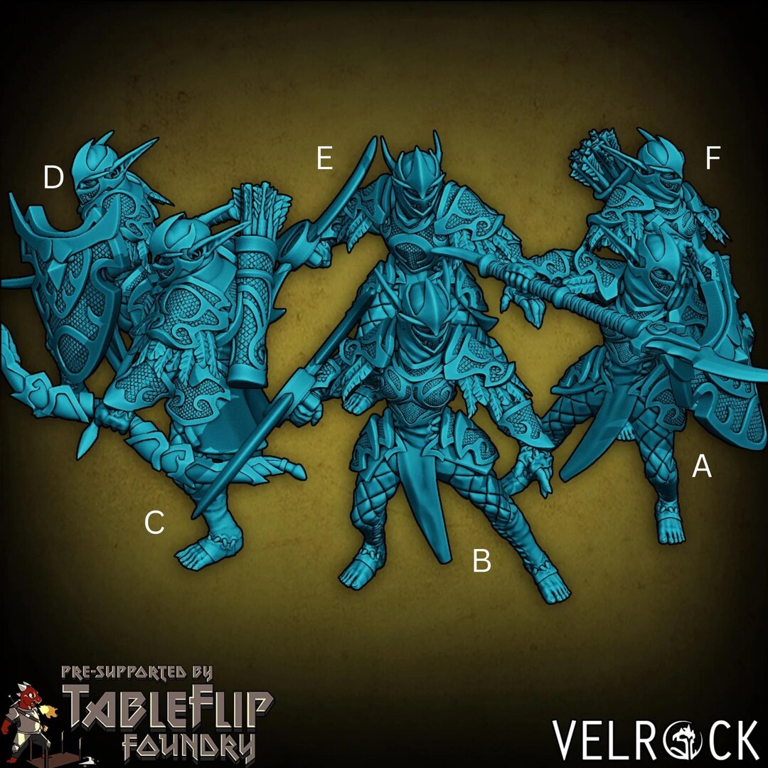 Night Elf Guard Miniatures | Bow and Glaive Infantry | Fantasy Tabletop ...