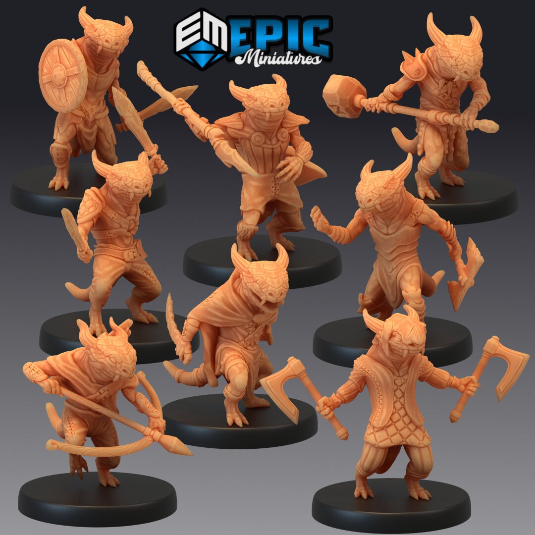 Lizardfolk, Medium Miniature, Epic Miniature, Dungeon and Dragons, RPG ...