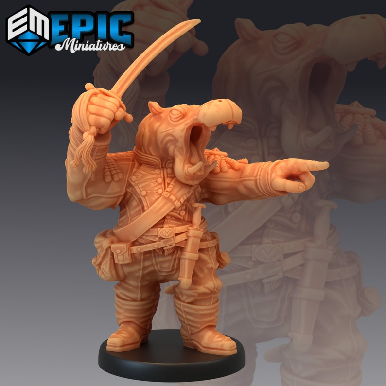 Hippo-folk Warriors | 28/32mm Fantasy Hippo Miniatures for Dnd ...