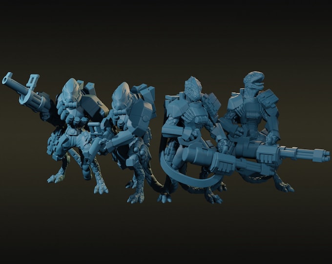 Sci-fi Alien Lizardfolk Mini Set EC3D Legion Cyberpunk Starfinder Scifi ...