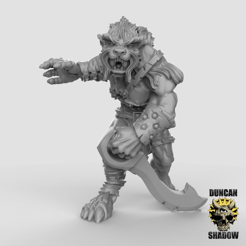 Werewolf Pirate Miniature, Duncan Shadow Wolfen, D&D RPG - Etsy UK