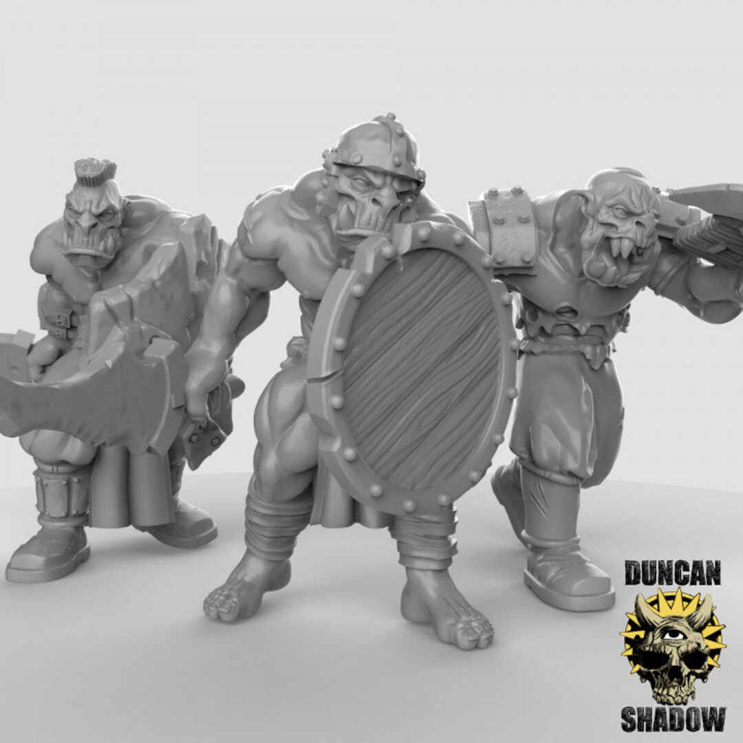 D0169-D0171 Medum Minature Duncan Shadow, Dnd Warboss, Dnd Orc, Dnd Orc ...