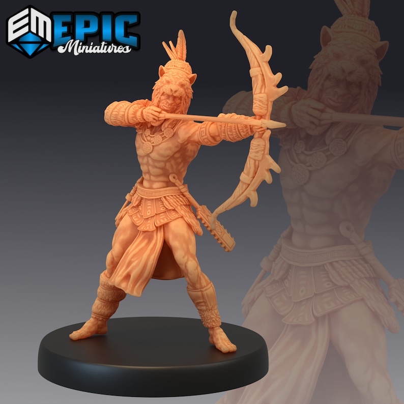 Aztec Jaguar Warrior Miniature, Epic Miniatures RPG, D&D Medium ...