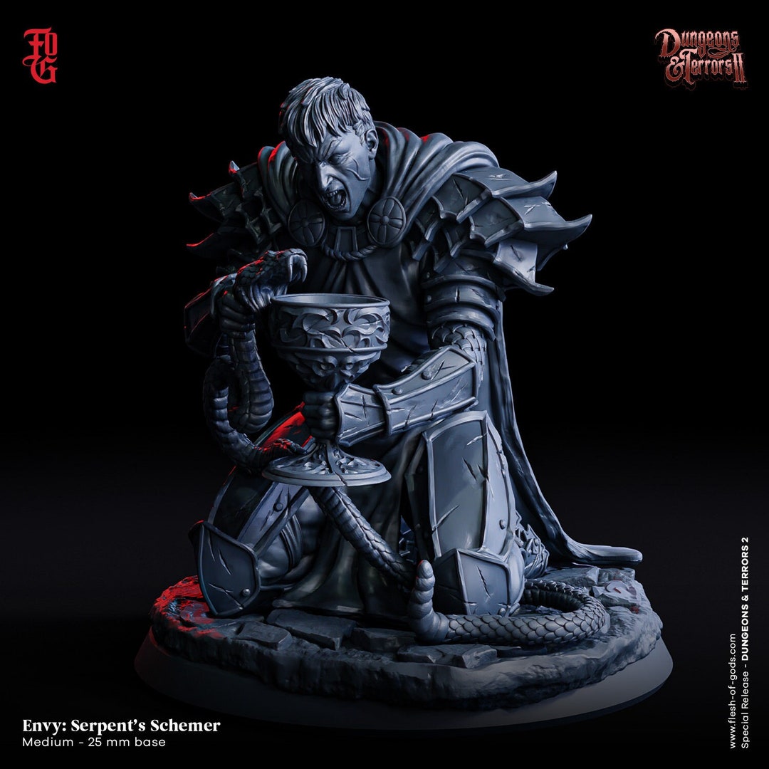 Serpent Knight Miniature | 32mm Poisoned Chalice Villain for Dnd ...