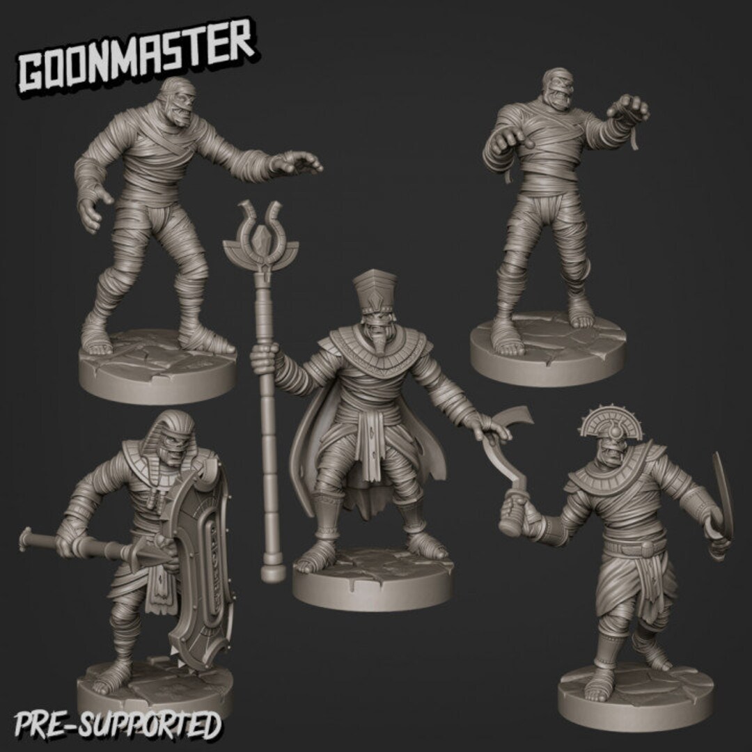 Mummy Bundle G0098-G0102 ,goon Master, Medium Miniature, Dungeon and ...