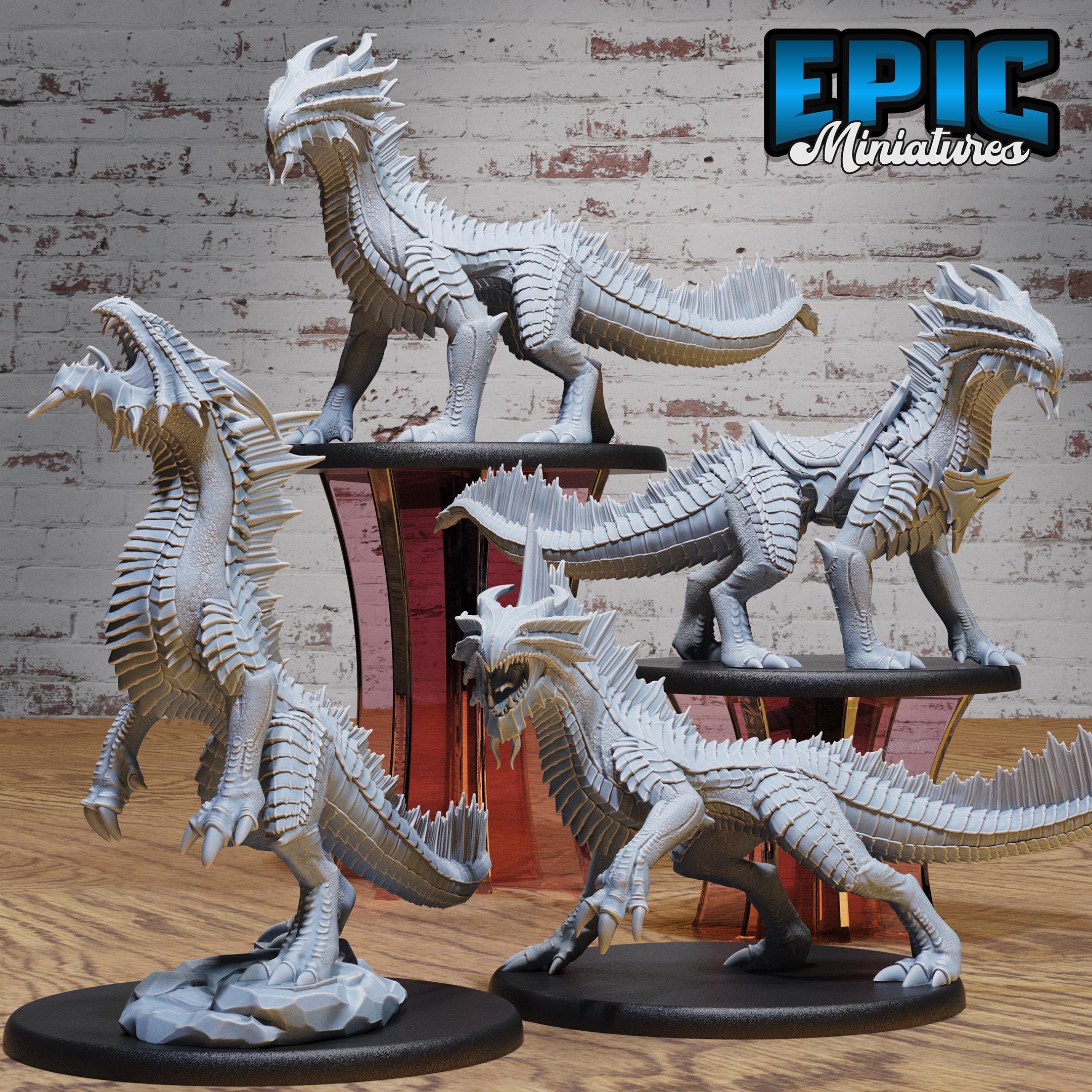 Bronze Drake Miniature Set | 28mm-32mm | 3D Printed Resin Bronze Drake ...