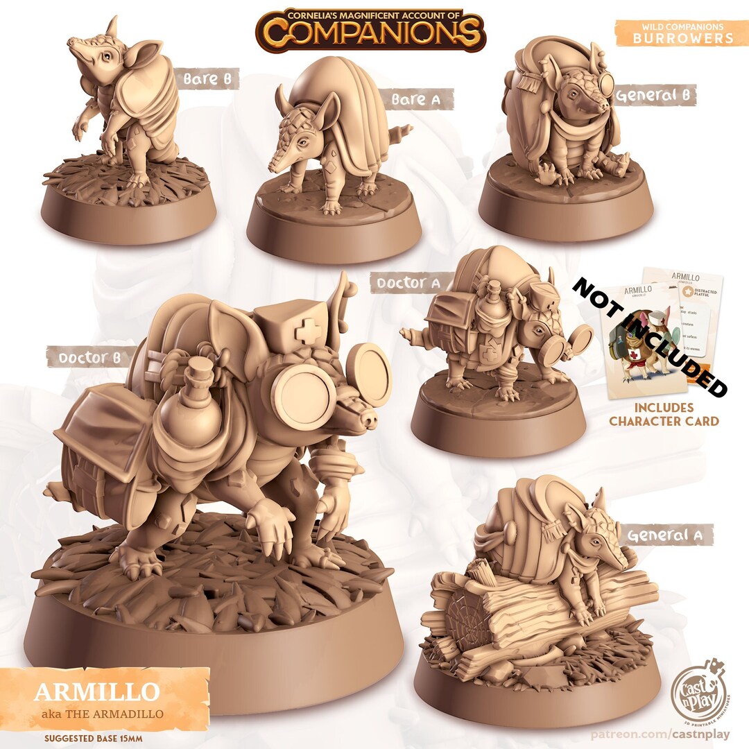 32/28mm the Armadillo Companion, Castnplay Miniatures , Role Playing Games Miniature, Wow ...