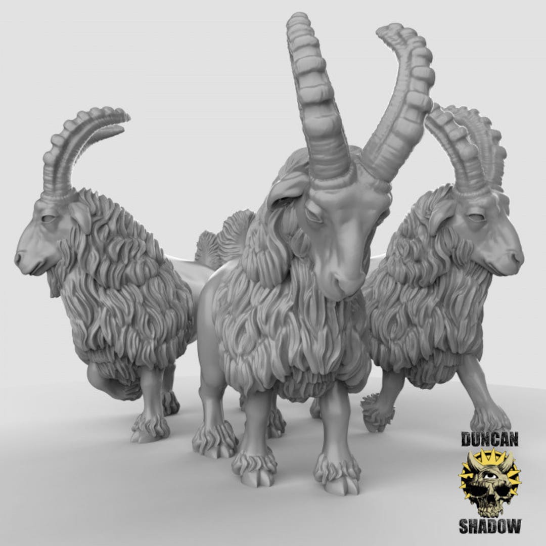 Mountain Goat Miniature | 28mm-32mm | 3D Printed Resin Mountain Goat ...