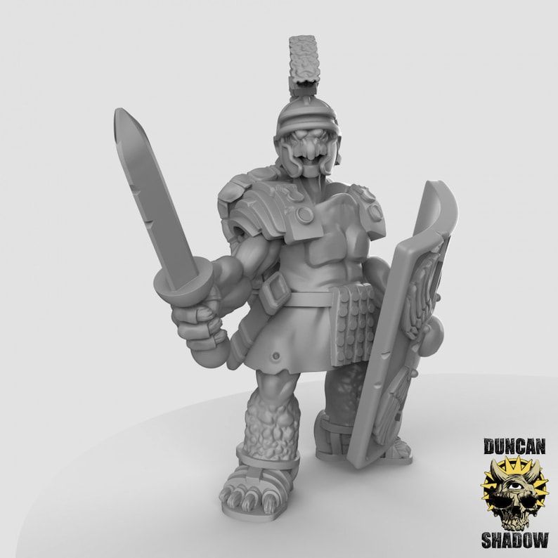Turtle-folk Roman Warrior Miniature Set | 28mm-32mm | Unpainted Resin ...