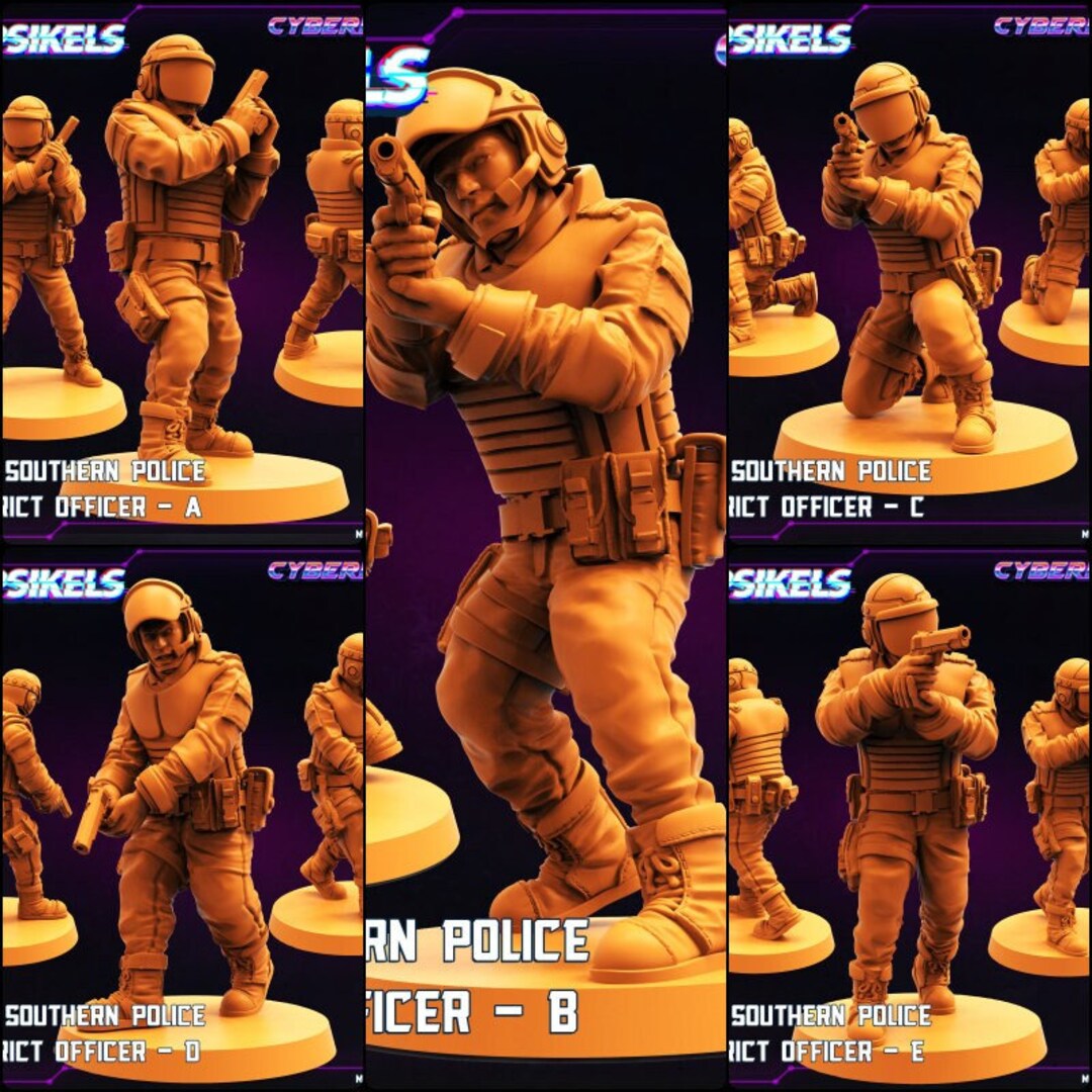 PCPD District Police Officer Squad A Miniatures by Papsikels Miniatures ...