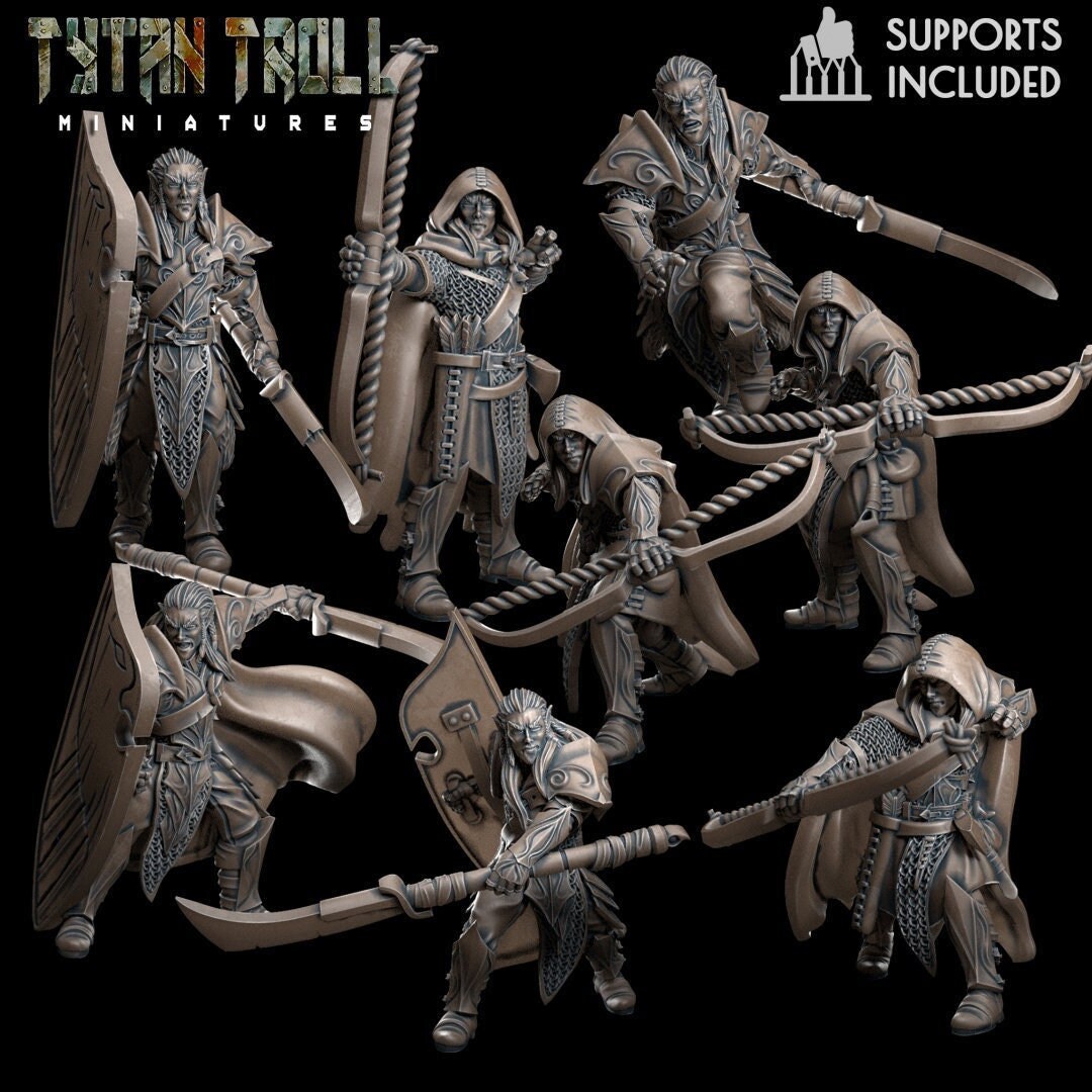 28/32mm, Elf Ranger Bundle , Medium Miniatures, Tytantroll Miniatures ...