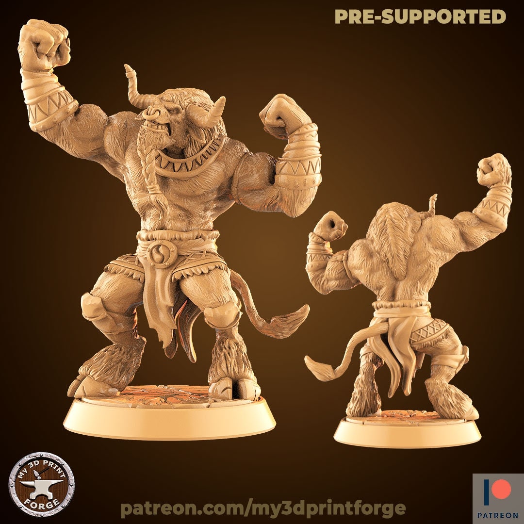 Tauren Minotaur Miniature | 28mm-32mm | Resin 3D Printed Minotaur | D&D ...