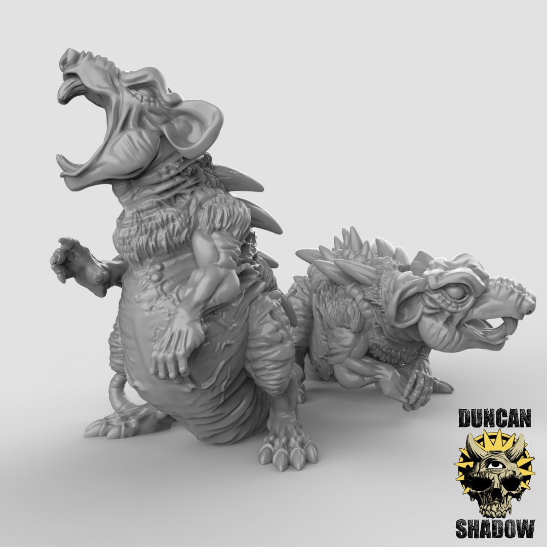 Giant Swamp Rat Miniature Set | 28mm-32mm | Unpainted Resin Giant Swamp ...