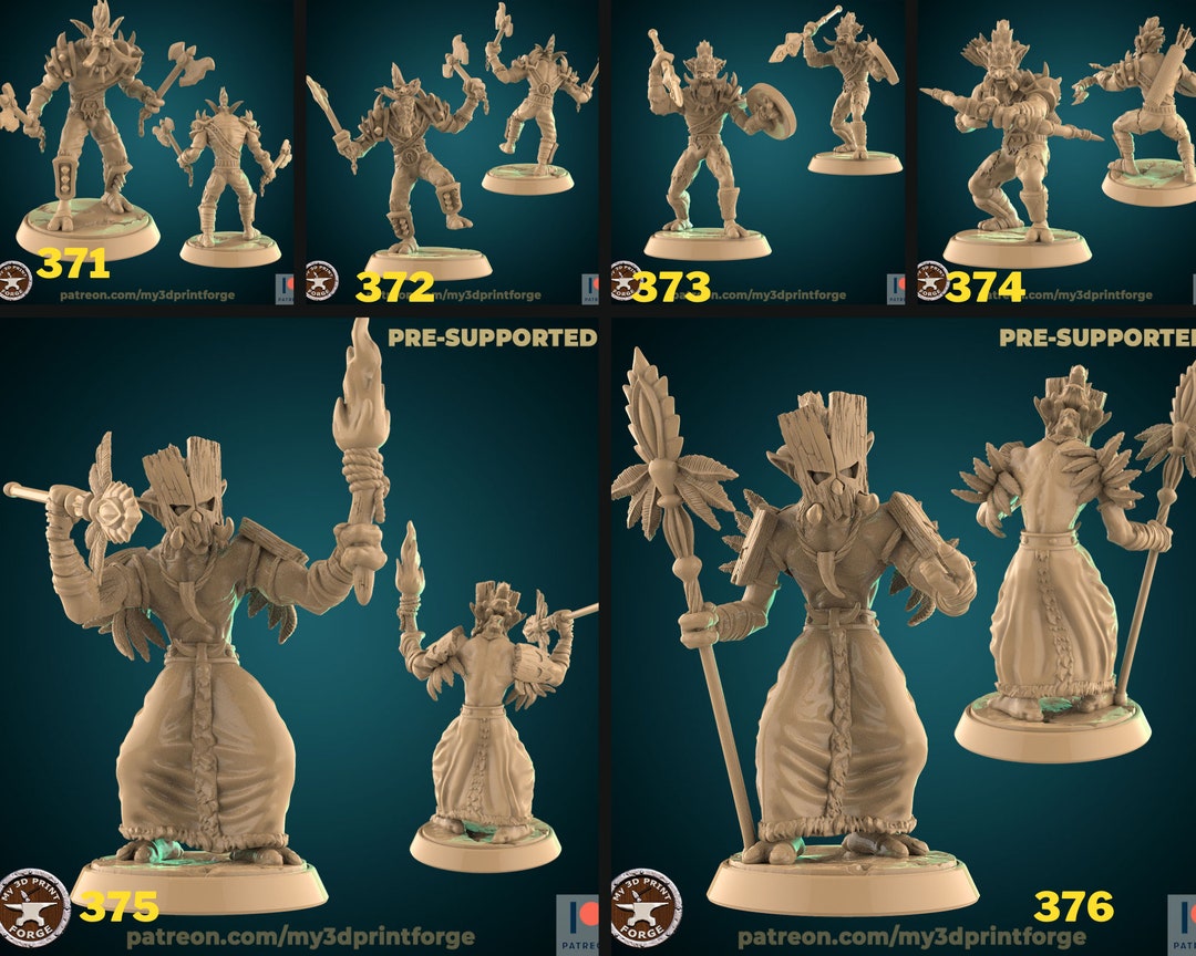 Troll Tribe Miniatures Set 4, by My3dprintforge Dnd, Dungeon and Dragon ...