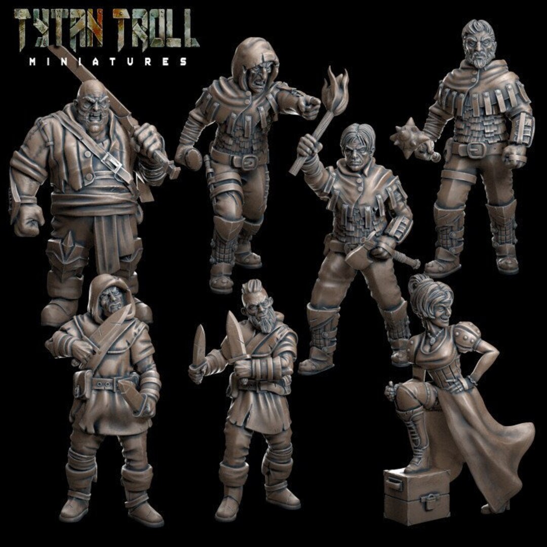Bandit Gang Miniatures, Dungeons and Dragons, RPG, Tytantroll ...
