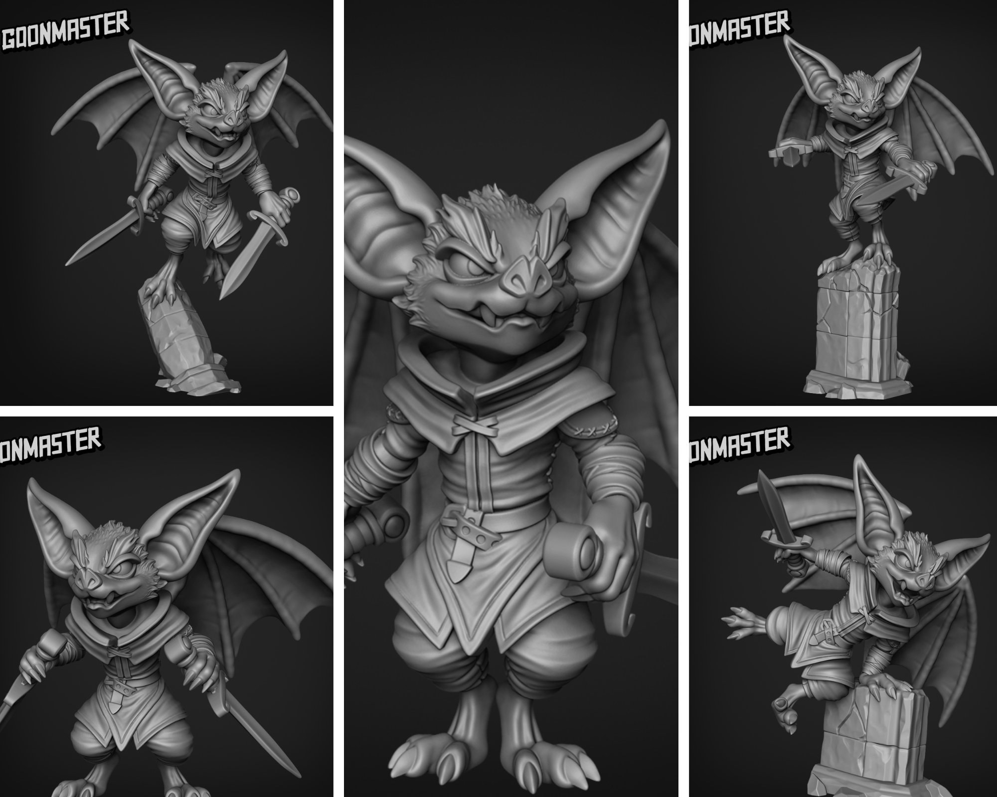 Bat Rogue goon Master Beastiebats Medium Miniature Dungeon - Etsy