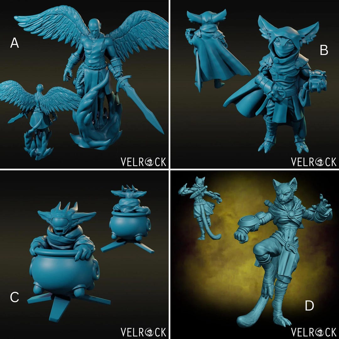 Fantasy Hero Miniature Set | Tabletop Character Figures | RPG Party ...