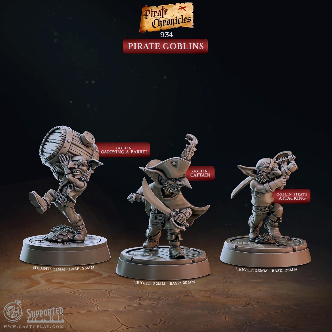 32mm, 28mm, Pirate Goblins, the Pirate Chronicles, Castnplay Miniatures ...