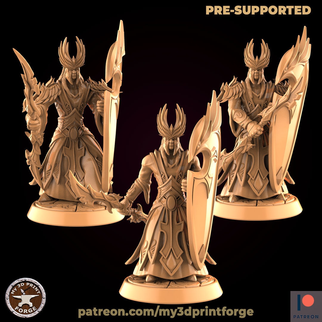 Blood Elf Royal Guard Miniature, D&D Tabletop RPG - Etsy