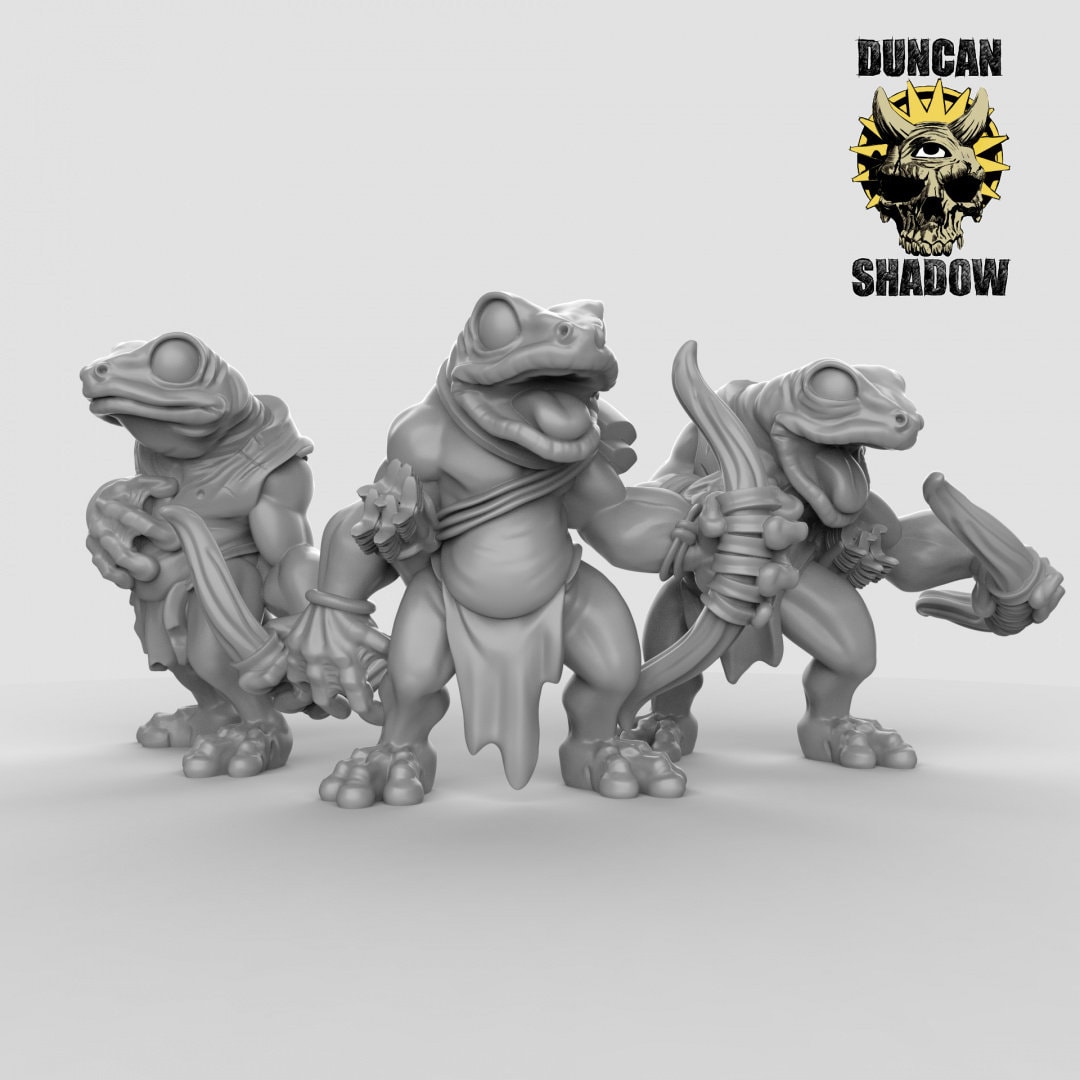 Frogfolk Miniature Set | 28mm-32mm | 3D Printed Resin Frogfolk Warriors ...